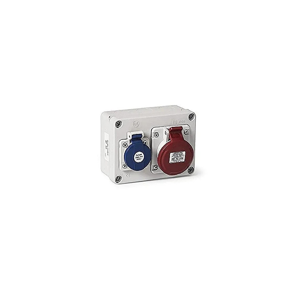 Caja Estanca Cableada IP44 Con Una Toma Schuko 2P 16A 1 Toma 3P T 16A
